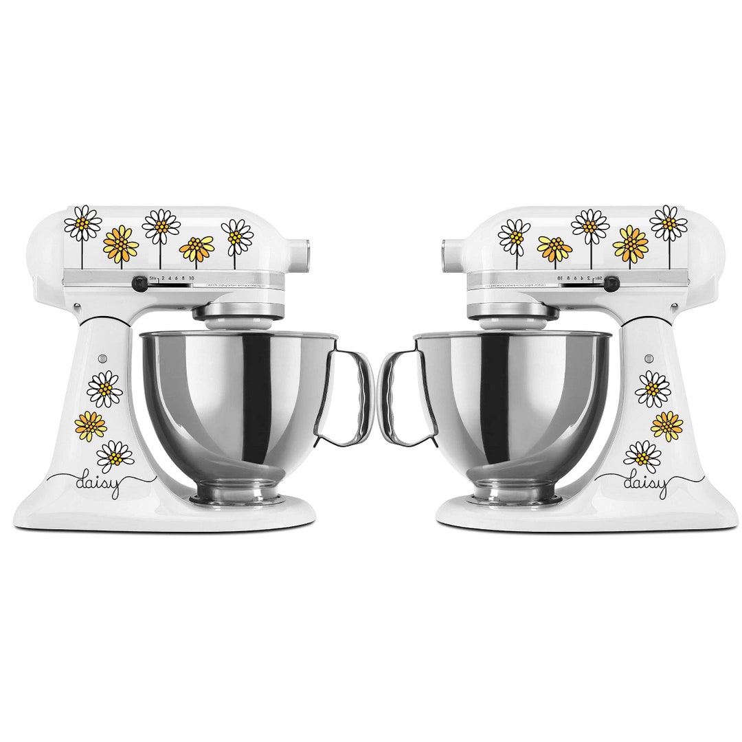 Hand Drawn Daisy Vinyl Decal Set for Large Stand Mixers - Etsy