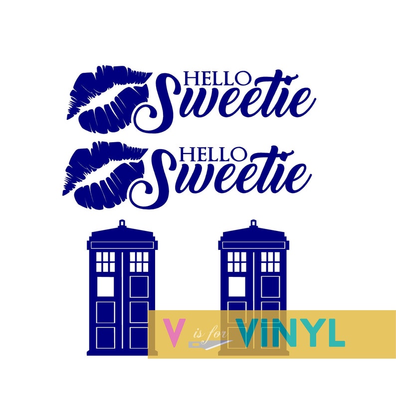 Hello Sweetie Phone Booth Sci-fi Inspired Decal Set for Large - Etsy