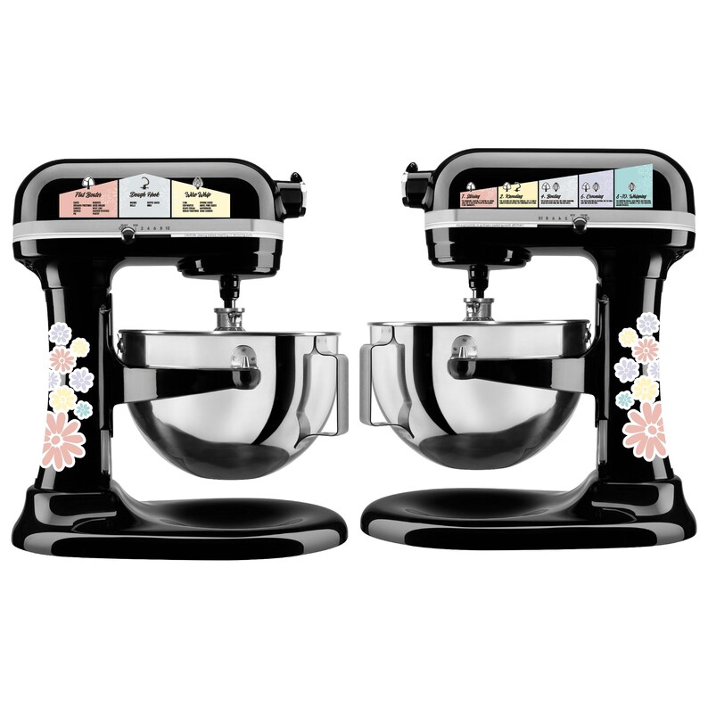 Pastel Rainbow Mixer Speed Settings Flower Pattern Decal Set - Etsy