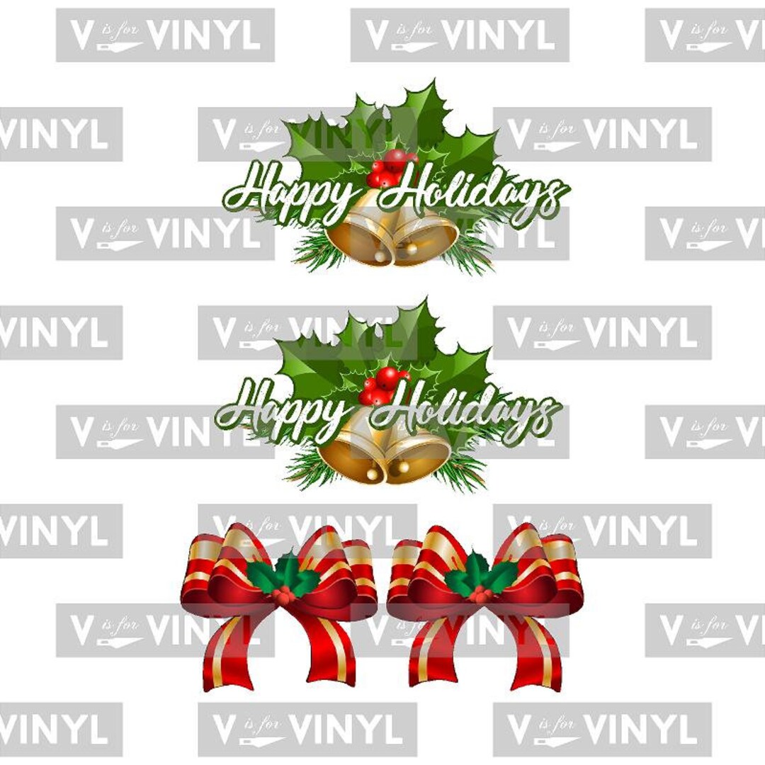 Happy Holidays Large Size Bitmap Artwork With Cut Line and Bleed ...