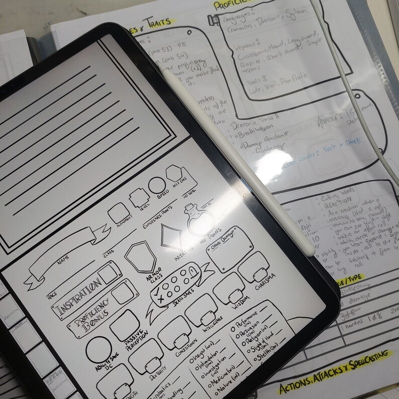 Dnd Character Journal (5E) - Printable - Etsy