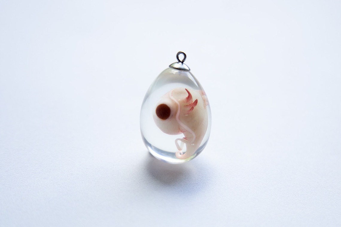 Axolotl fetus embryo jewelry by CocoonLamp Polymer clay and | Etsy