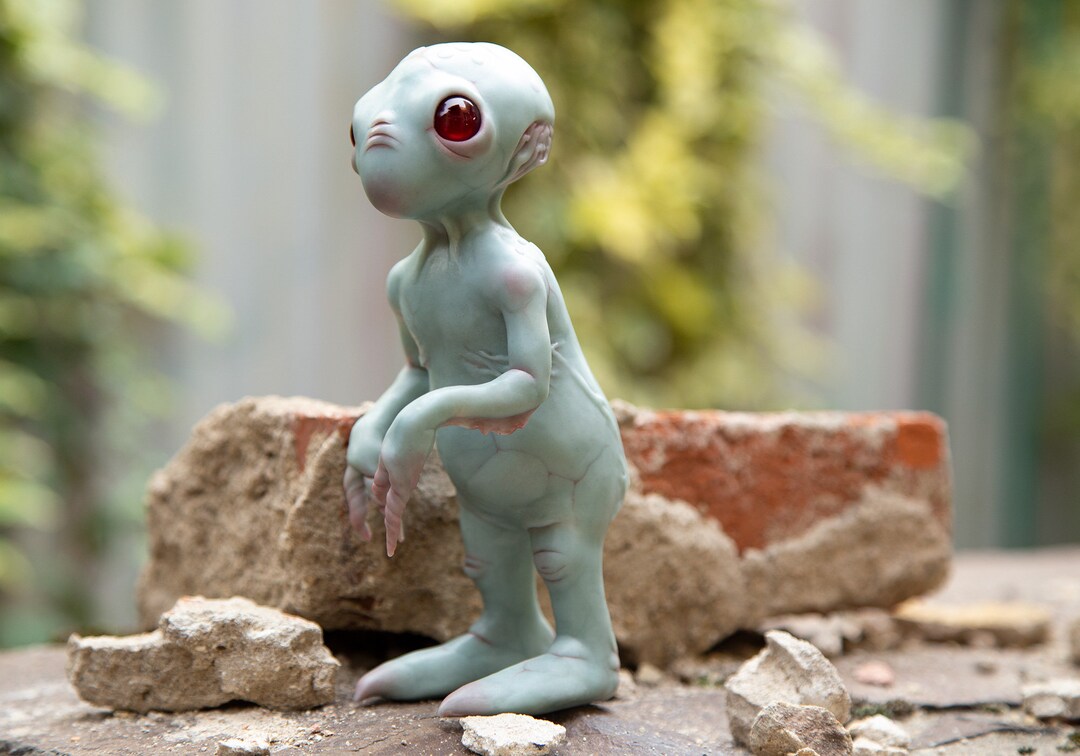 Alien Baby Doll Sculpture, Ooak Artist Art Doll Creature, Weird Alien ...