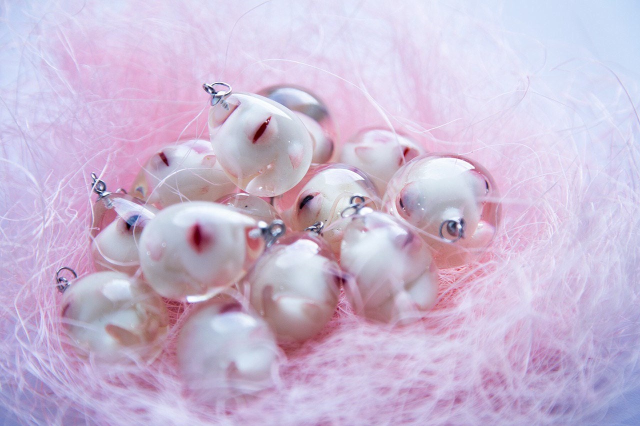 Axolotl Fetus Embryo Jewelry - Polymer Clay and Epoxy Resin Pendant by ...