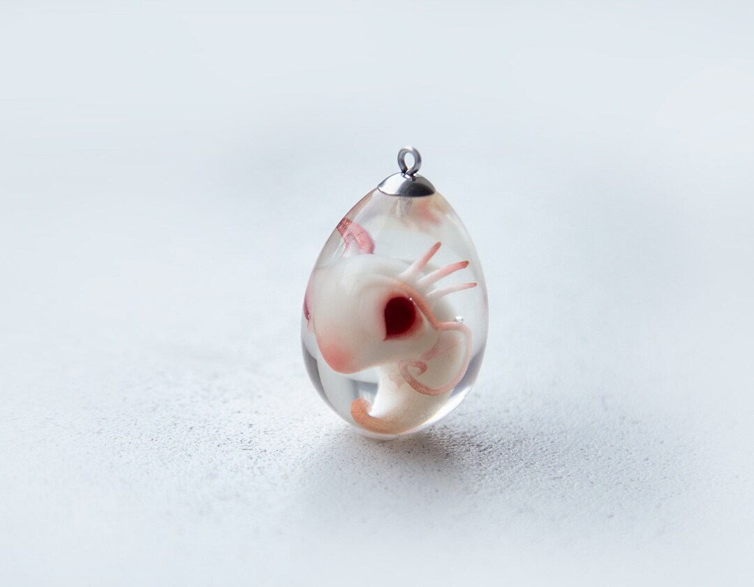 Axolotl Fetus Embryo Jewelry by Cocoonlamp. Polymer Clay and Resin ...