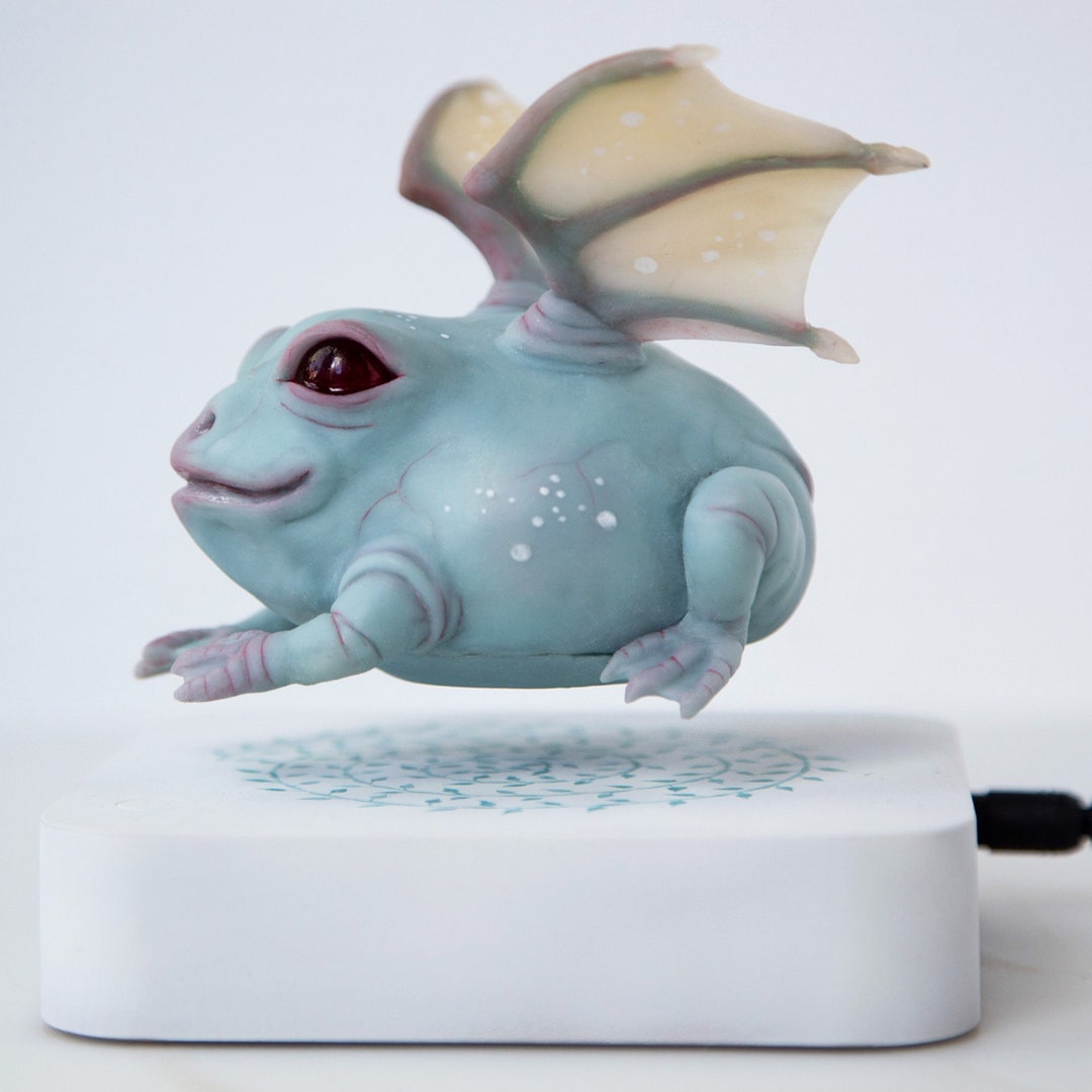 Levitating Frog Kinetic Sculpture With Dragon Wings, Weird and Magic ...