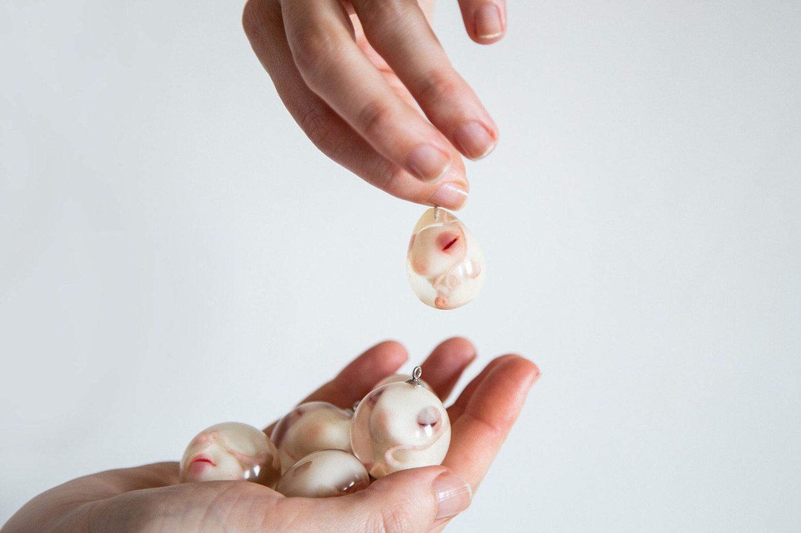 Polymer Clay Baby Alien Embryo Tadpole Necklace by Cocoontoy | Etsy