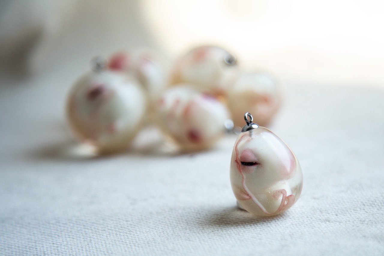 Polymer Clay Baby Alien Embryo Tadpole Necklace by Cocoontoy | Etsy