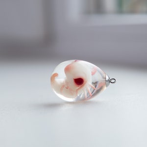 Axolotl Embryo Pendant: Polymer Clay Weird Figurine Necklace - Etsy