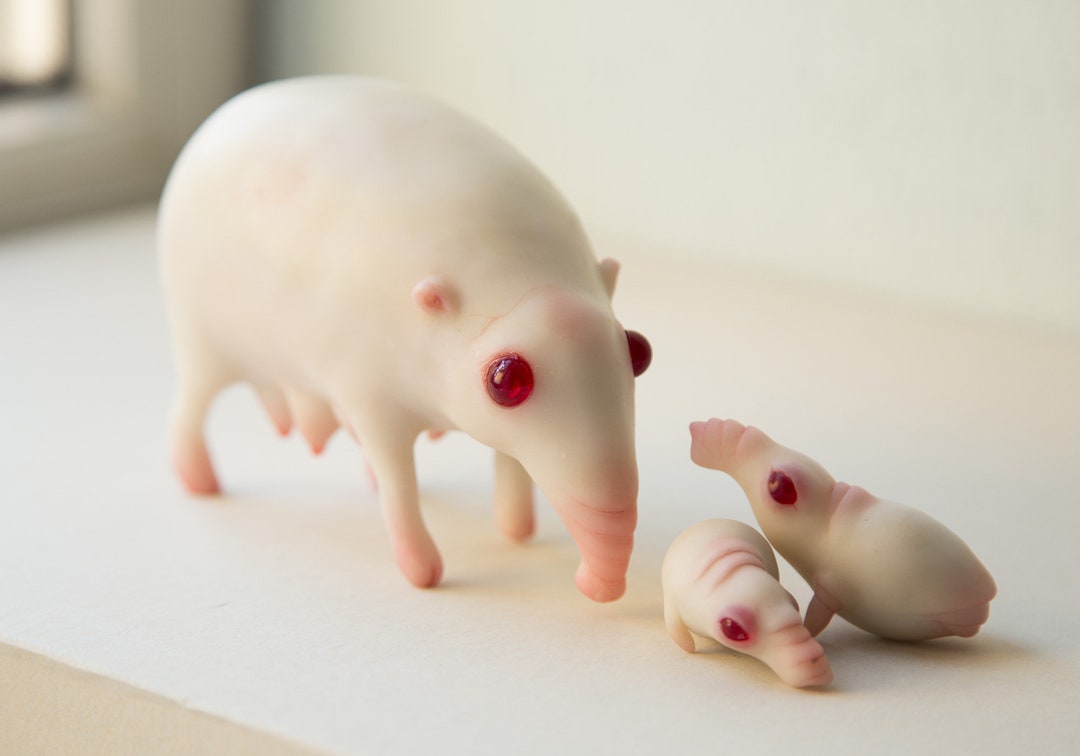 Tapir Pig Mom Figurine With Massive Tits and Twins Baby Tapir Kids ...