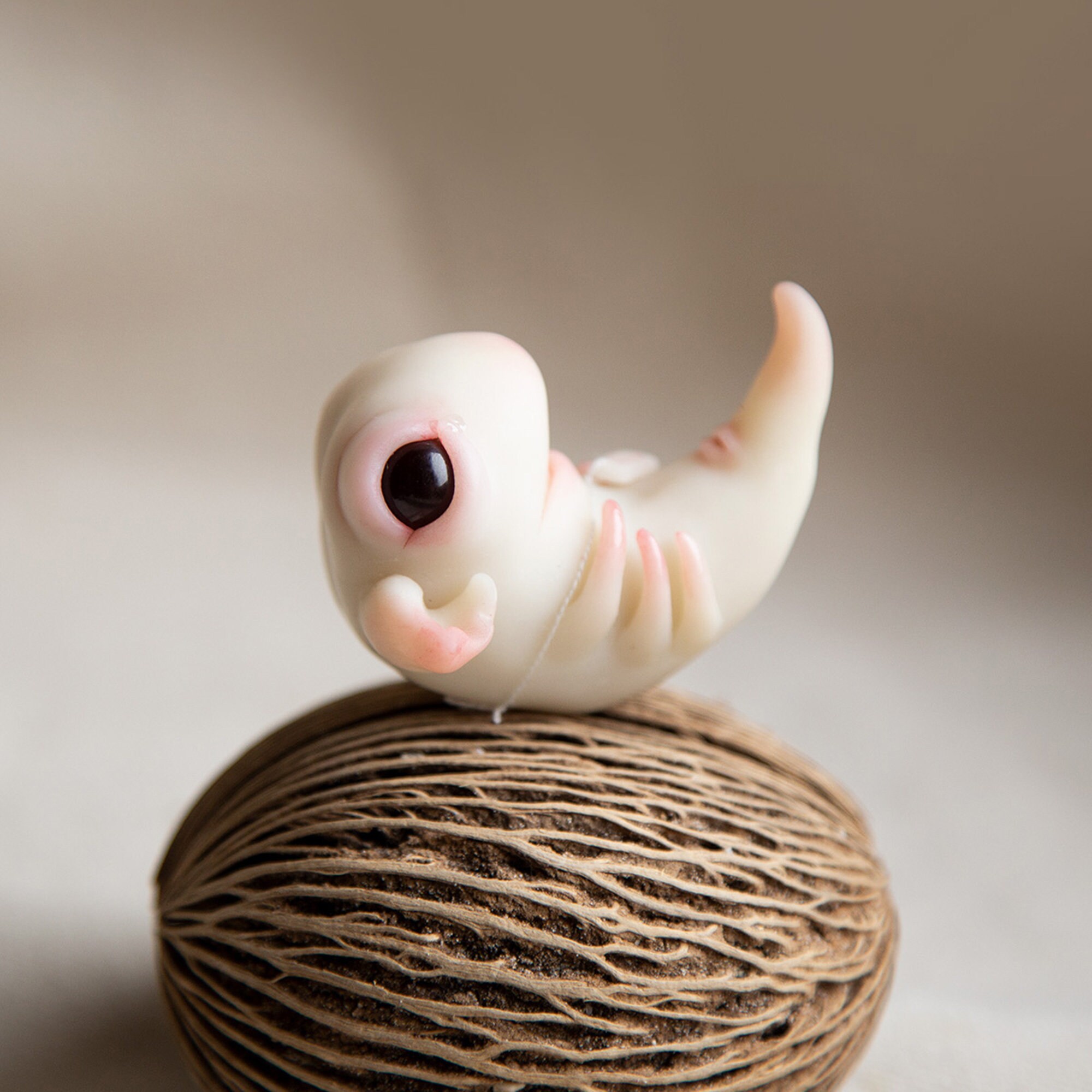 Creepy Cute Alien Embryo Monster Doll Figurine, Polymer Clay Weird ...