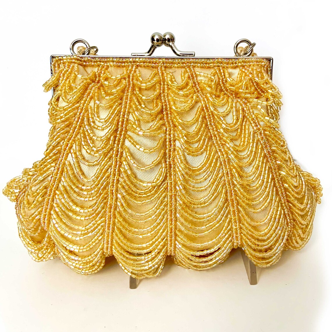 Yellow Elegant Handmade Clutch Evening Bags Full Beaded Handbag for ...