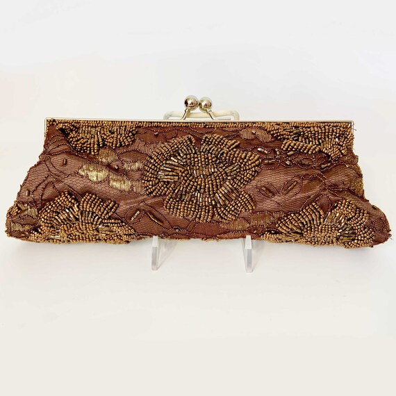 Chocolate Brown Elegant Handmade Evening Clutch Beaded Handbag - Etsy