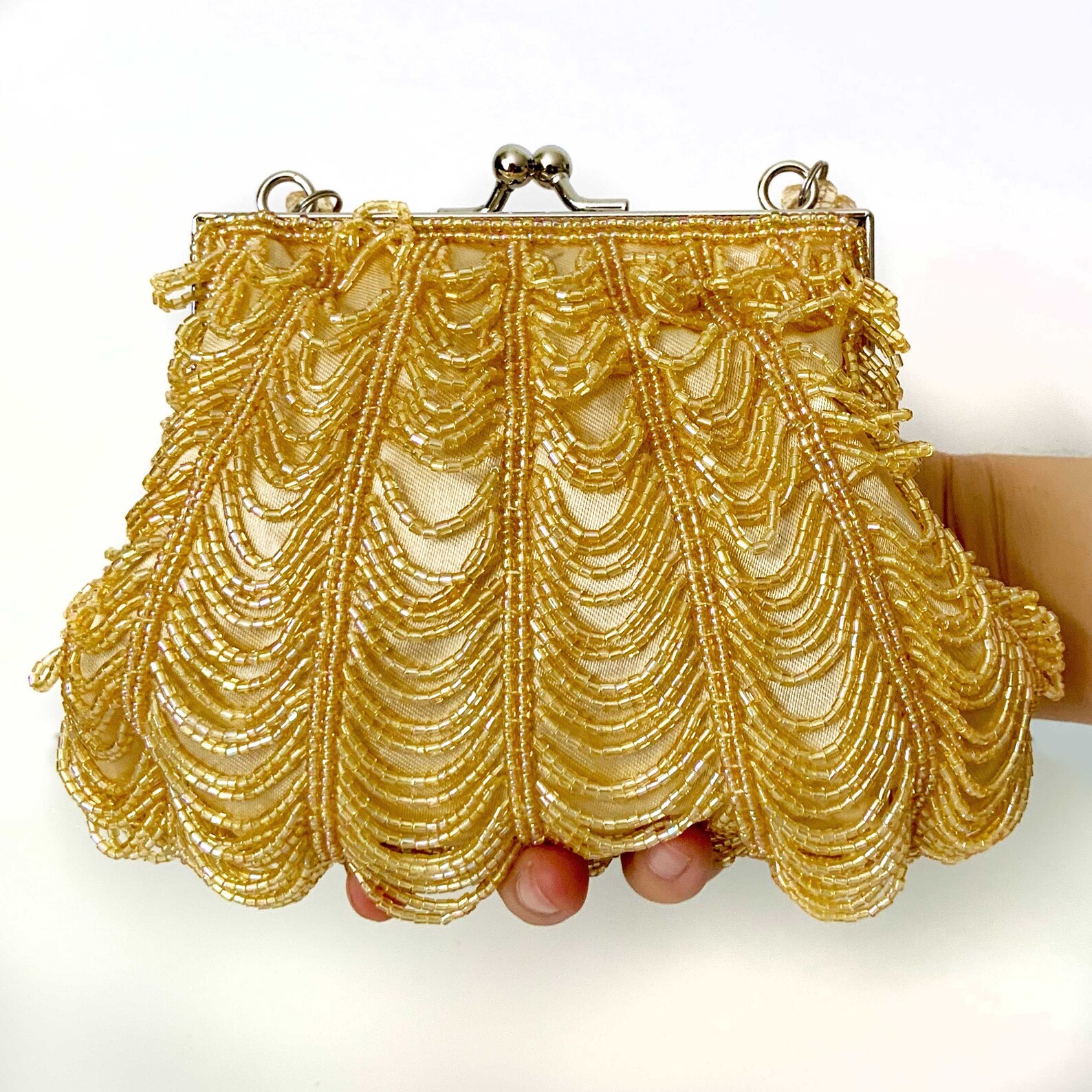 Yellow Elegant Handmade Clutch Evening Bags Full Beaded Handbag for ...