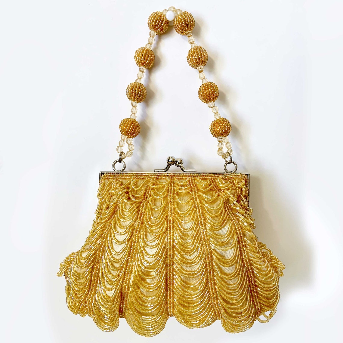 Yellow Elegant Handmade Clutch Evening Bags Full Beaded Handbag for ...