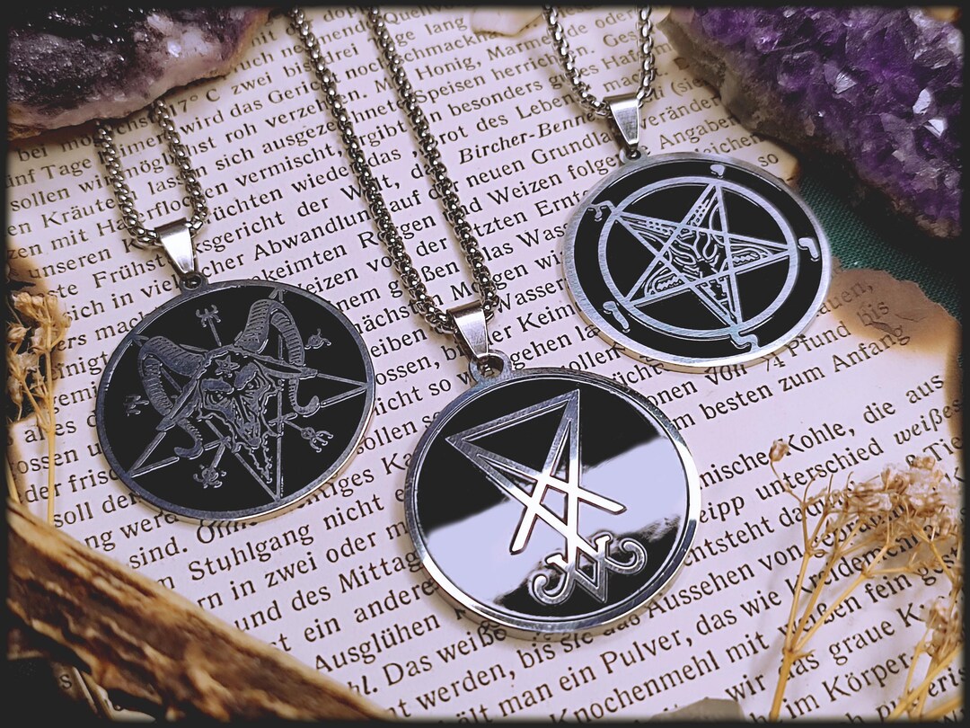 Occult Stainless Steel Chain // Sigil of Baphomet, Sigil of Lucifer ...
