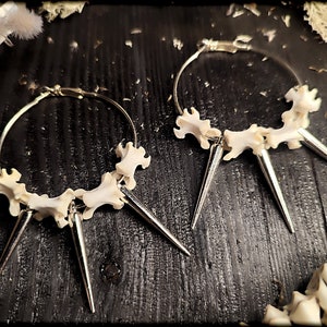 Golden Bone Earrings With Spikes // Natural Jewelry, Bone Jewelry ...