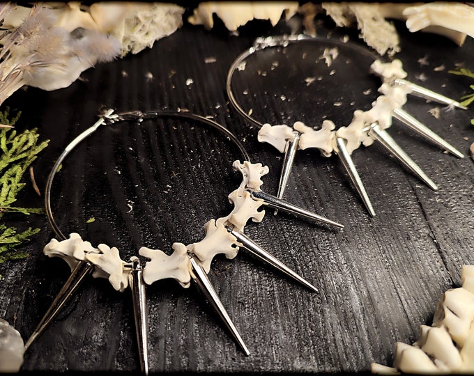 Bone Earrings With Spikes // Natural Jewelry, Bone Jewelry, Witch ...
