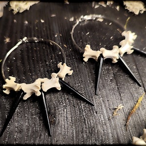 Golden Bone Earrings With Spikes // Natural Jewelry, Bone Jewelry ...