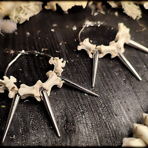 Bone Earrings With Spikes // Natural Jewelry, Bone Jewelry, Witch ...