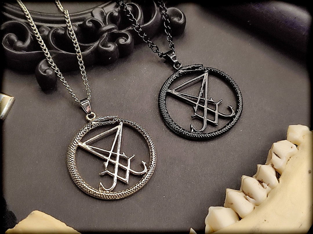 Sigil of Lucifer Ouroboros Pendant in 2 Colors // Witch Necklace, Witch ...