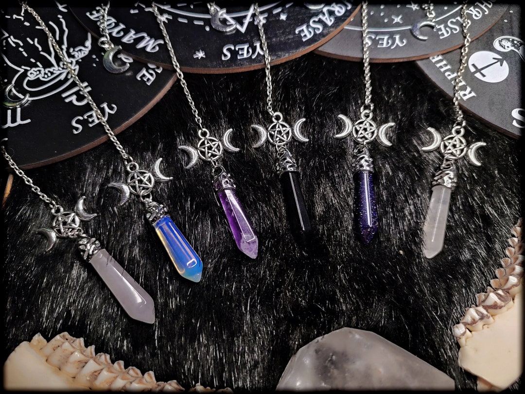 Triple Moon Crystal Pendulums // Pendulum Chains, Crystals, Crystal ...