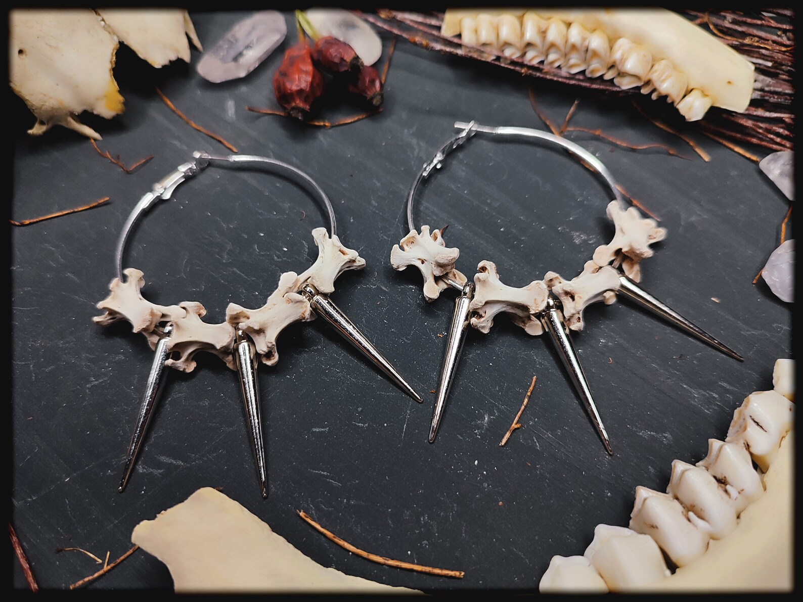 Bone Earrings With Spikes // Natural Jewelry Bone Jewelry - Etsy