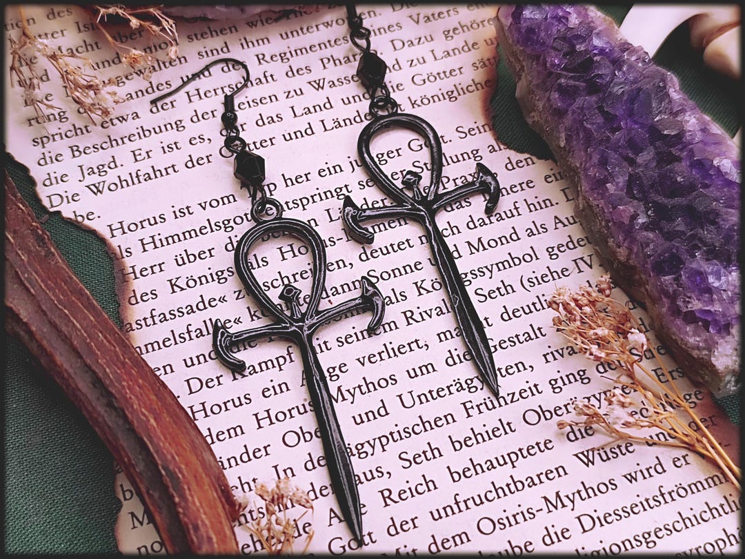 Vampire Ankh - Symbol of Life Earrings // Eye of Horus, Protective ...