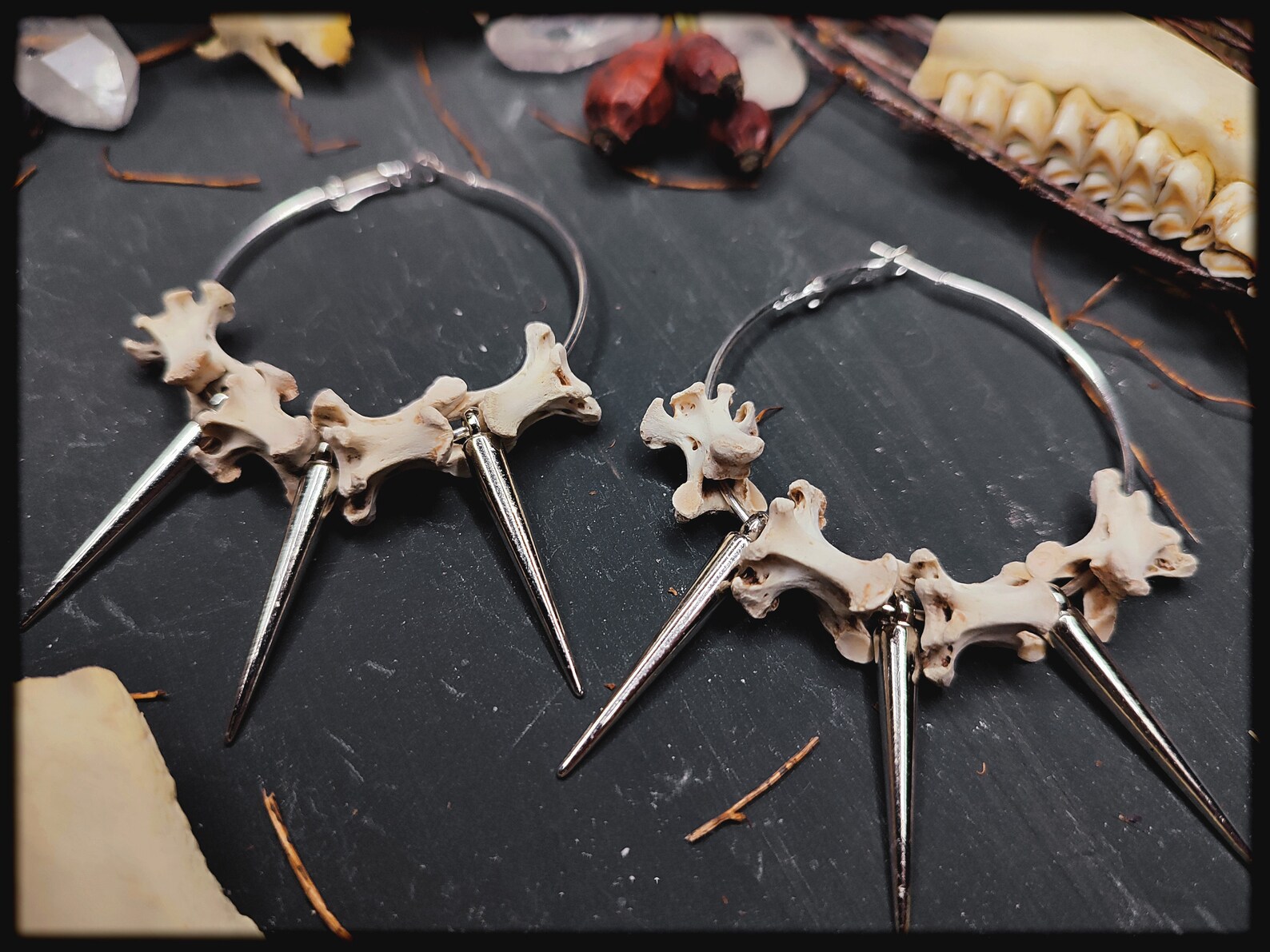 Bone Earrings With Spikes // Natural Jewelry Bone Jewelry - Etsy