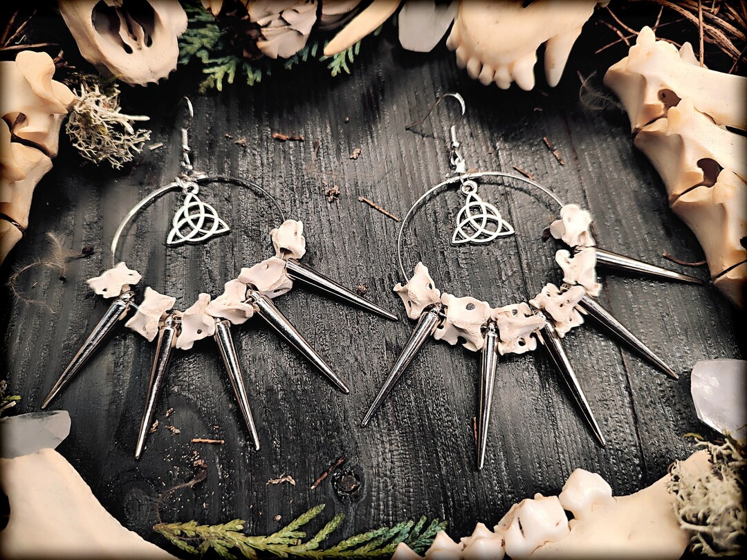 Bone Earrings With Spikes // Natural Jewelry, Bone Jewelry, Bone ...