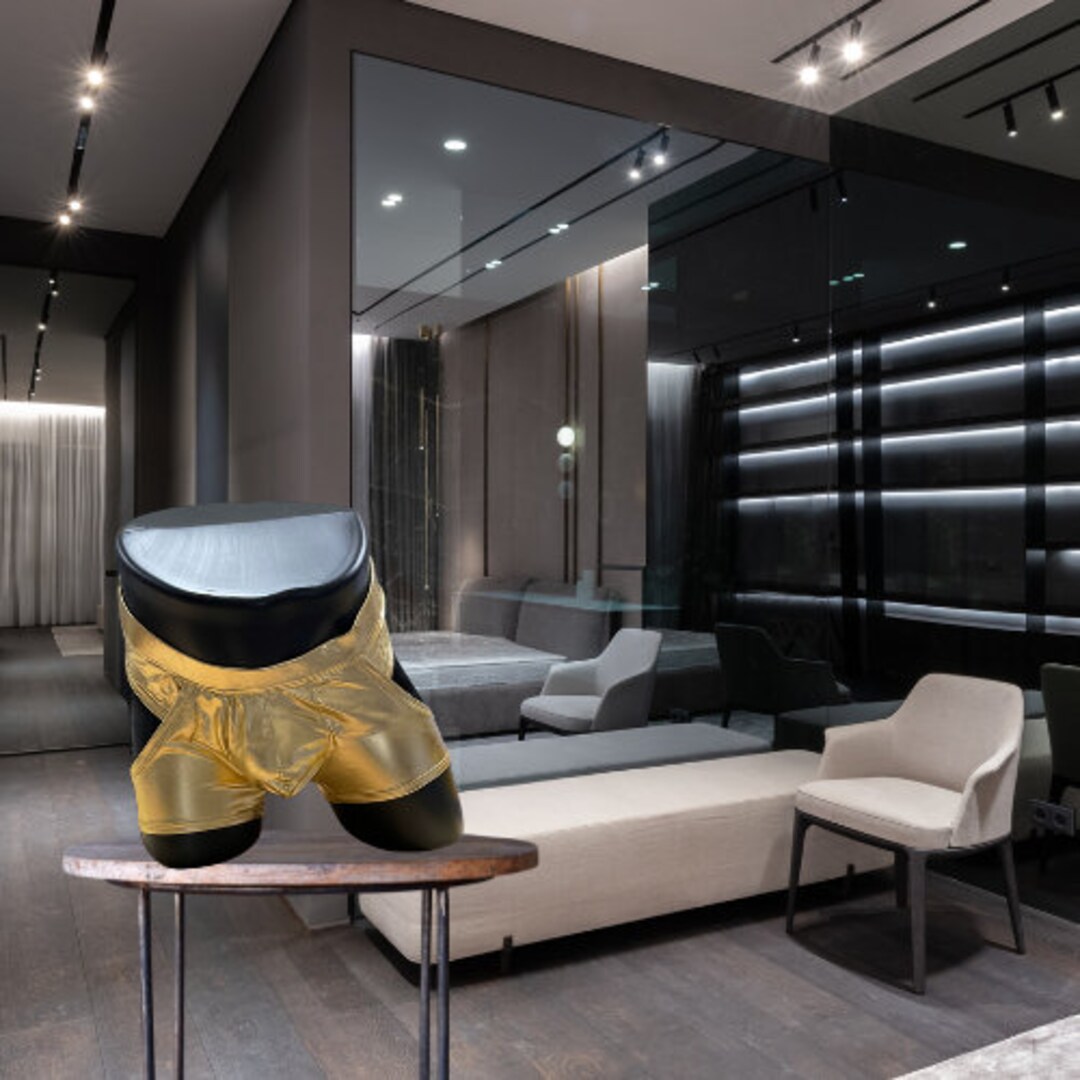 Made to Order Mens Open Back Boxers Male Underwear Faux Leather Open ...