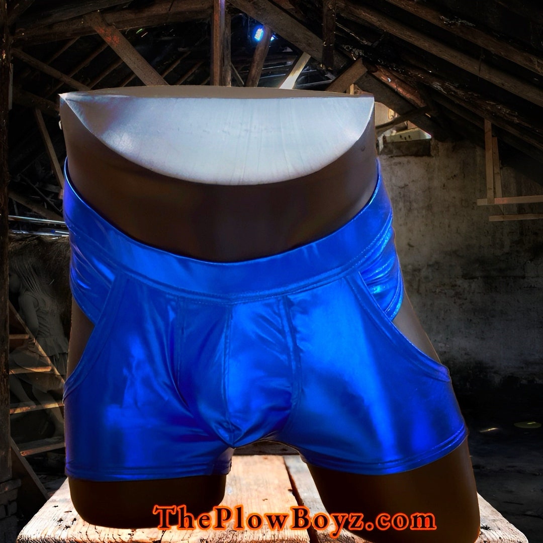 Made to Order Mens Open Back Boxers Male Underwear Faux Leather Open ...