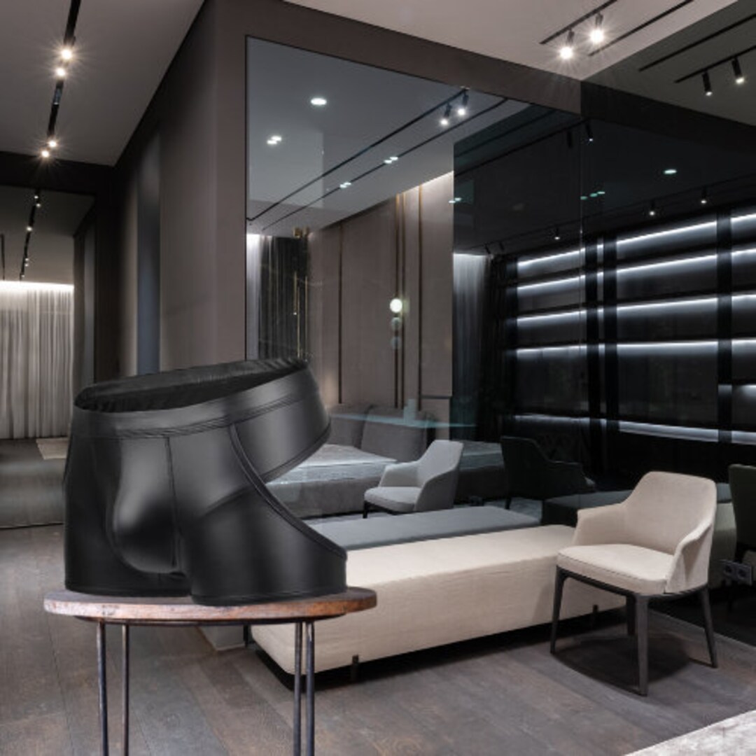 Made to Order Mens Open Back Boxers Male Underwear Faux Leather Open ...