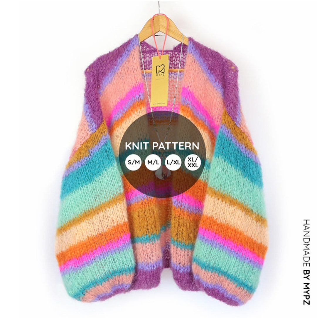 Knitting Pattern MYPZ Basic Light Mohair Cardigan Crystal No10 ENG - Etsy