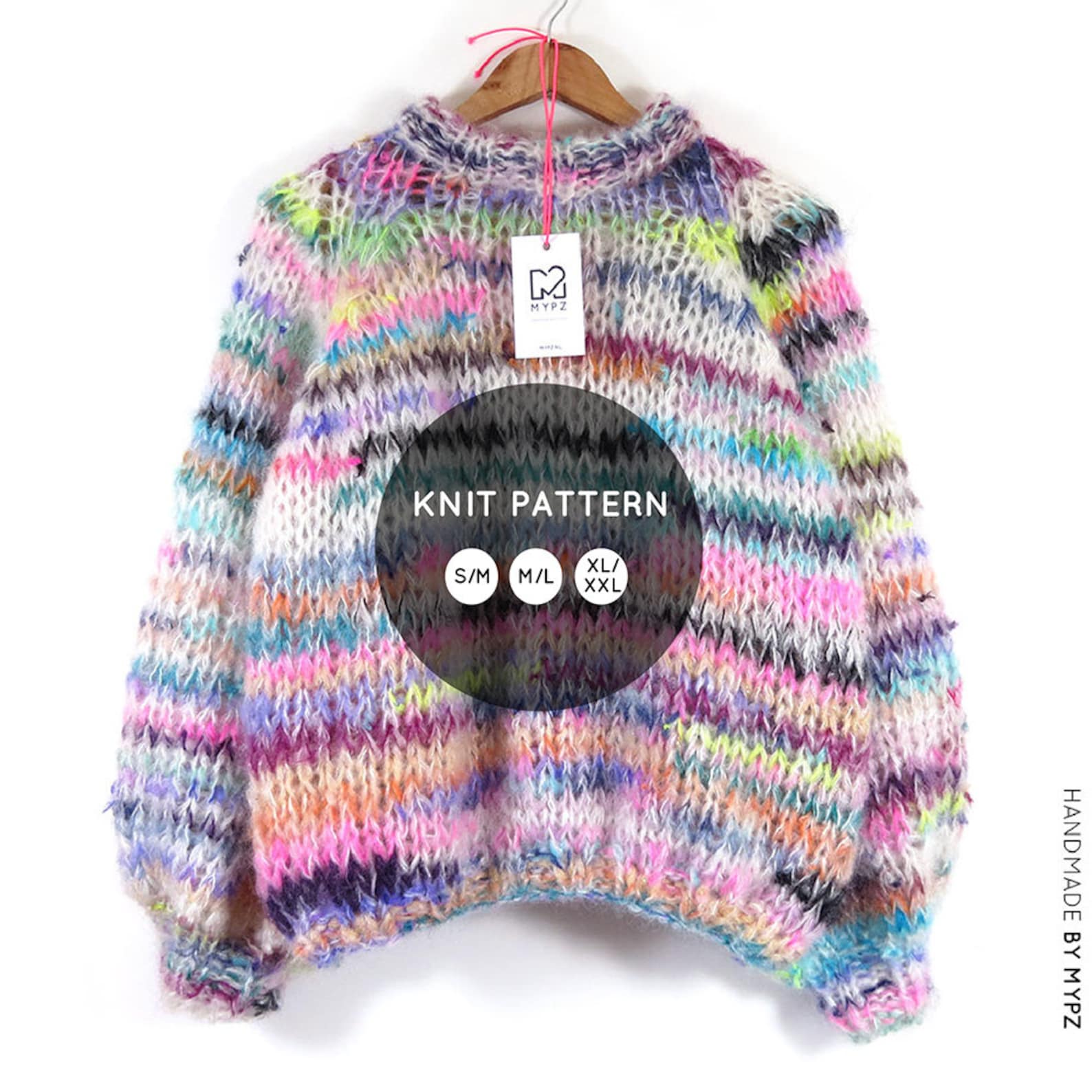 Knit Pattern MYPZ Chunky Mohair Raglan Sweater - Etsy