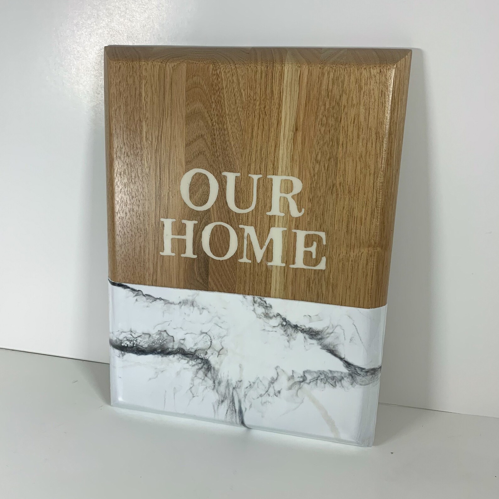 Our Home Modern Wood Sign Epoxy Inlay Lettering | Etsy