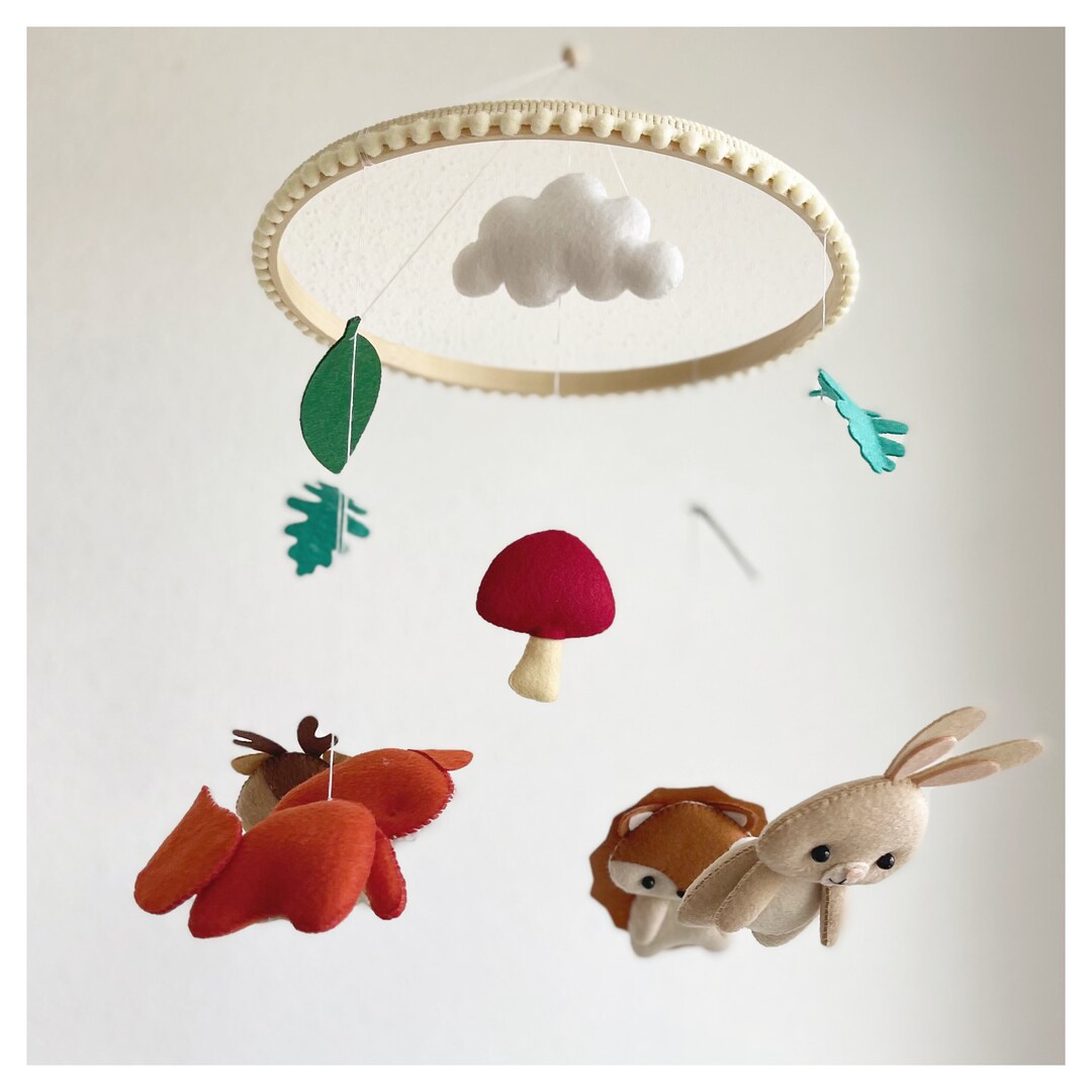 Mobile Baby Wild Animals Forest Mobile Mobile Felt - Etsy
