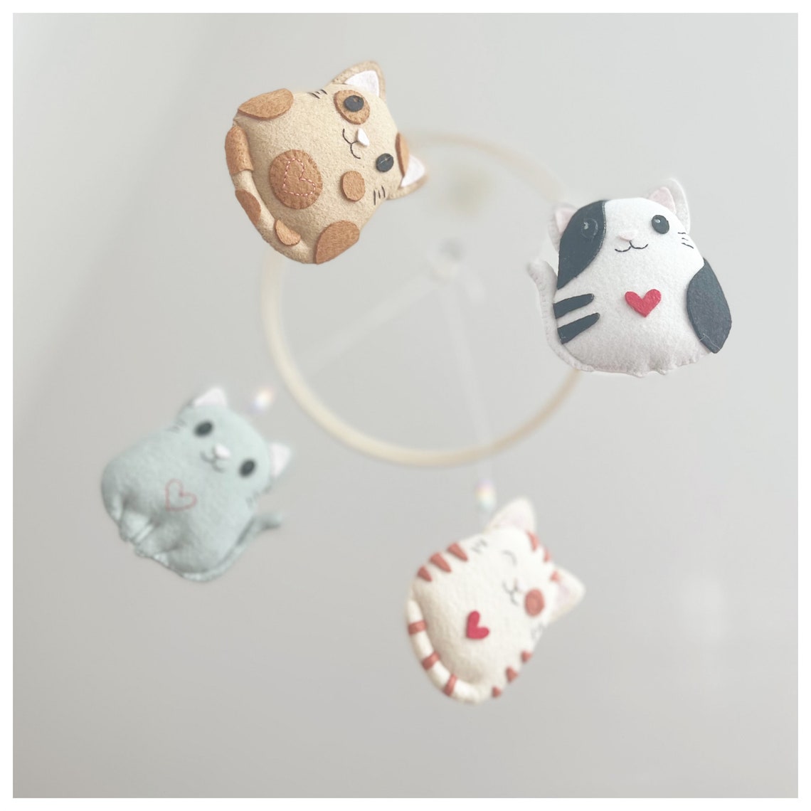 Minimalist Baby Mobile Cats - Kitten Mobile - Cat Crib - Rainbow Baby ...