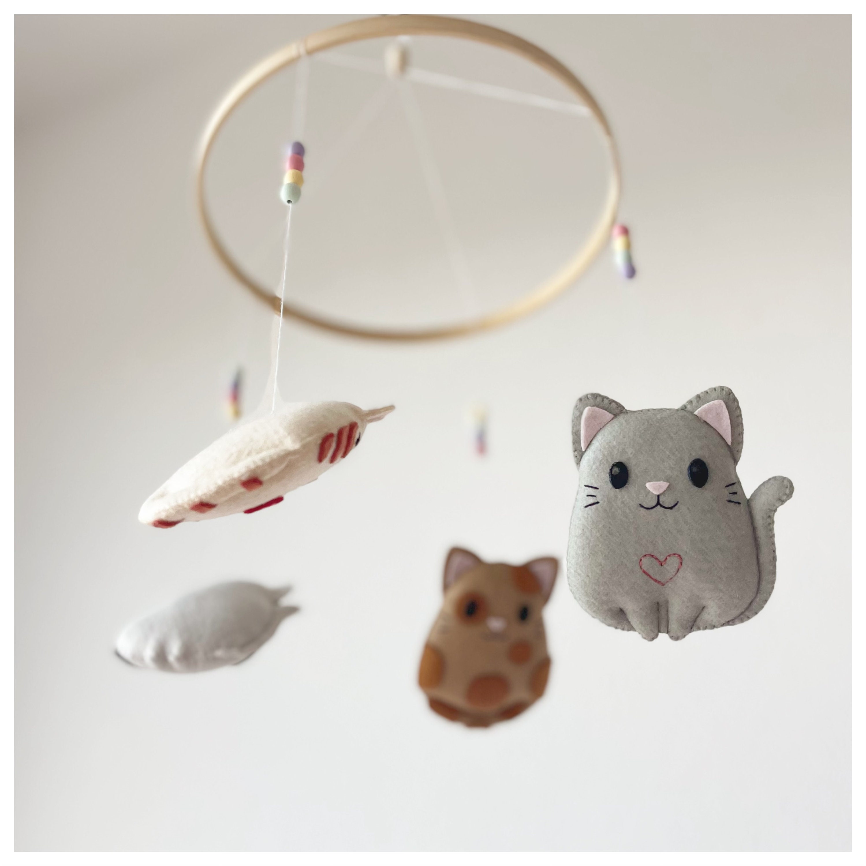Minimalist Baby Mobile Cats - Kitten Mobile - Cat Crib - Rainbow Baby ...
