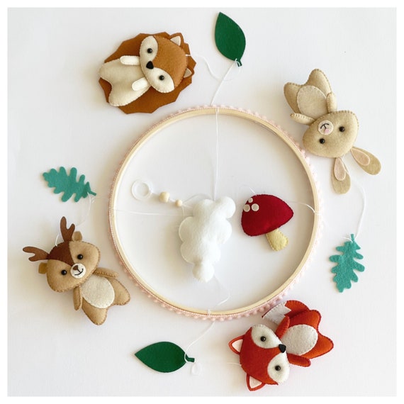 Mobile Baby Wild Animals Forest Mobile Mobile Felt - Etsy