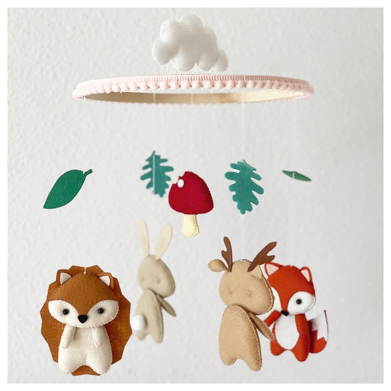 Mobile Baby Wild Animals Forest Mobile Mobile Felt - Etsy