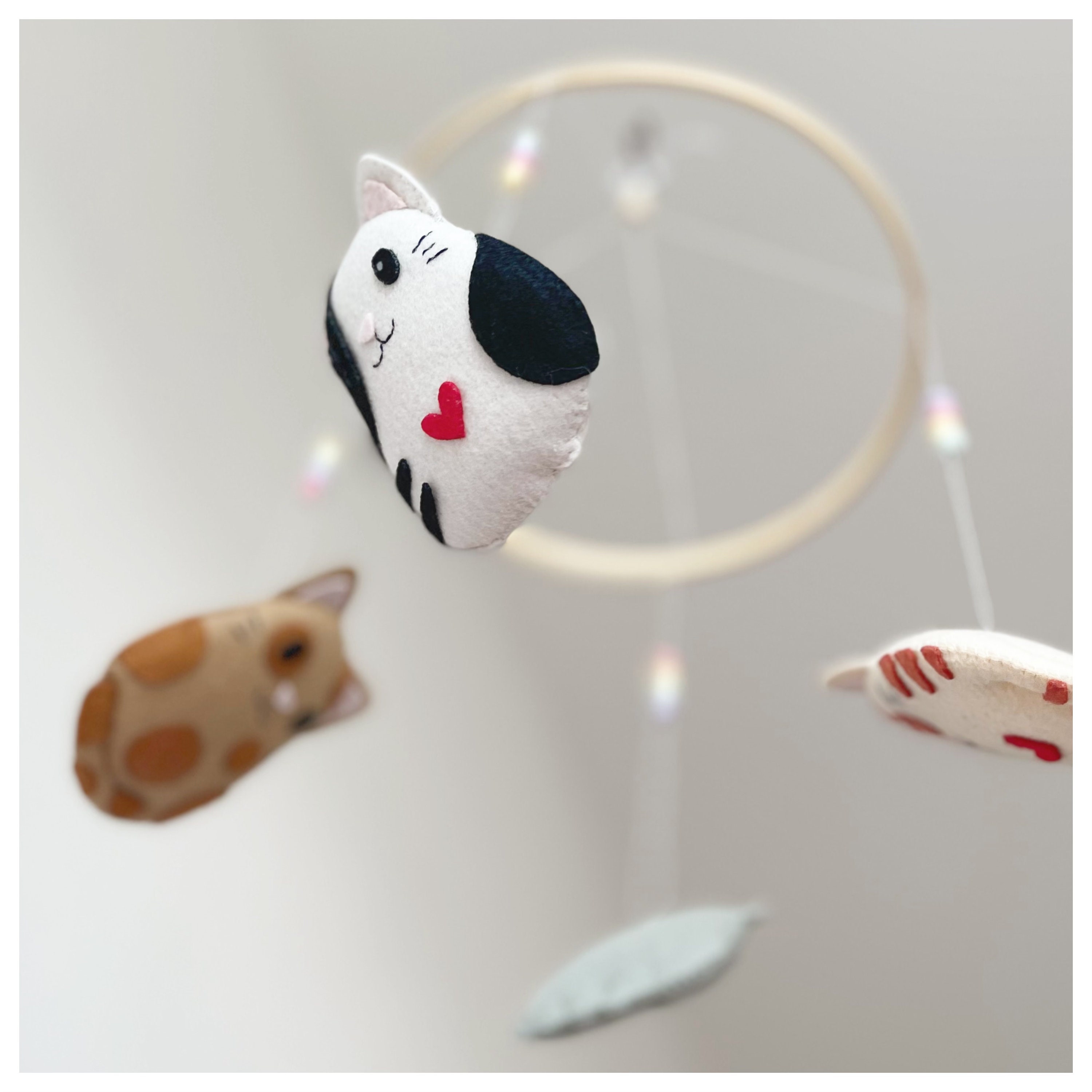 Minimalist Baby Mobile Cats - Kitten Mobile - Cat Crib - Rainbow Baby ...