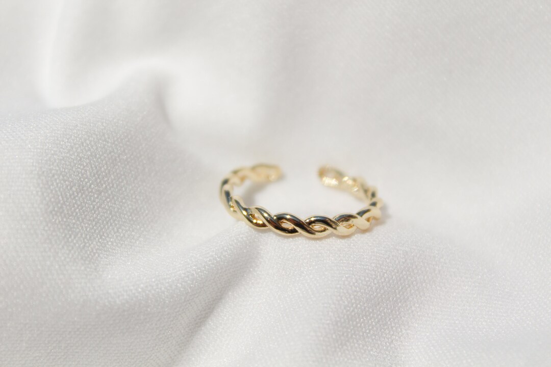 Twist Gold Ring Twist Gold Band 18K Gold Plated Twist Ring Twisted Ring ...