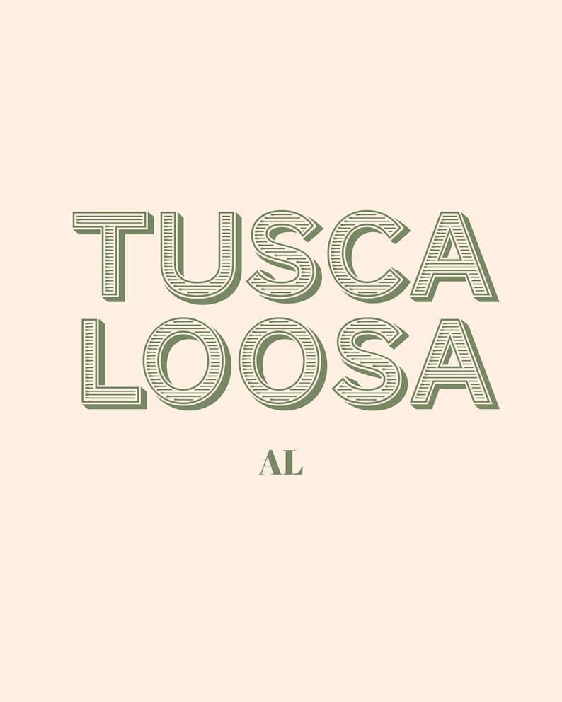 Alabama Print, College Wall Art, Tuscaloosa Print, Bama Wall Art, Dorm ...