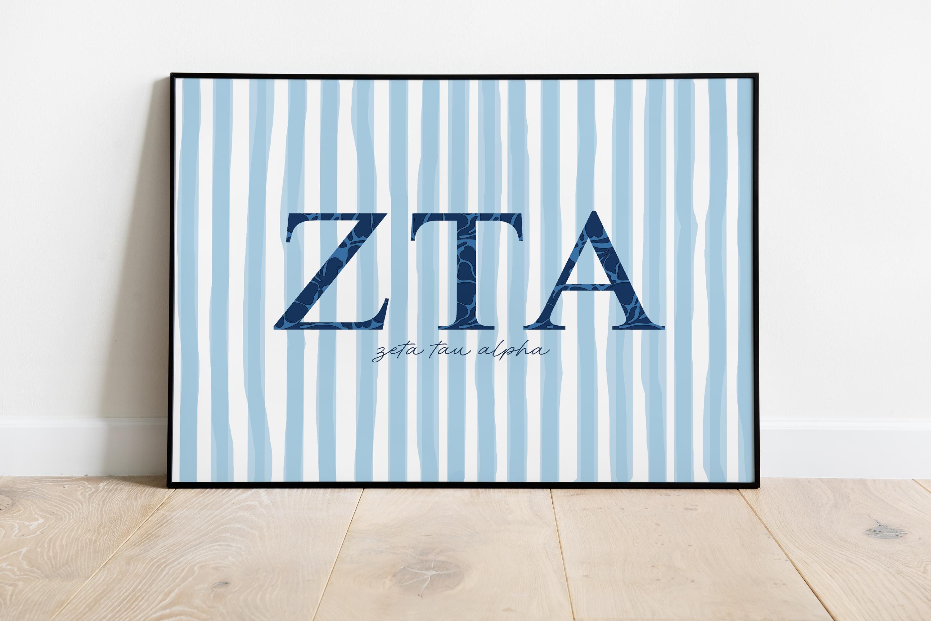 Zeta Tau Alpha Art, Sorority Wall Art, ZTA Print, Zeta Wall Art ...