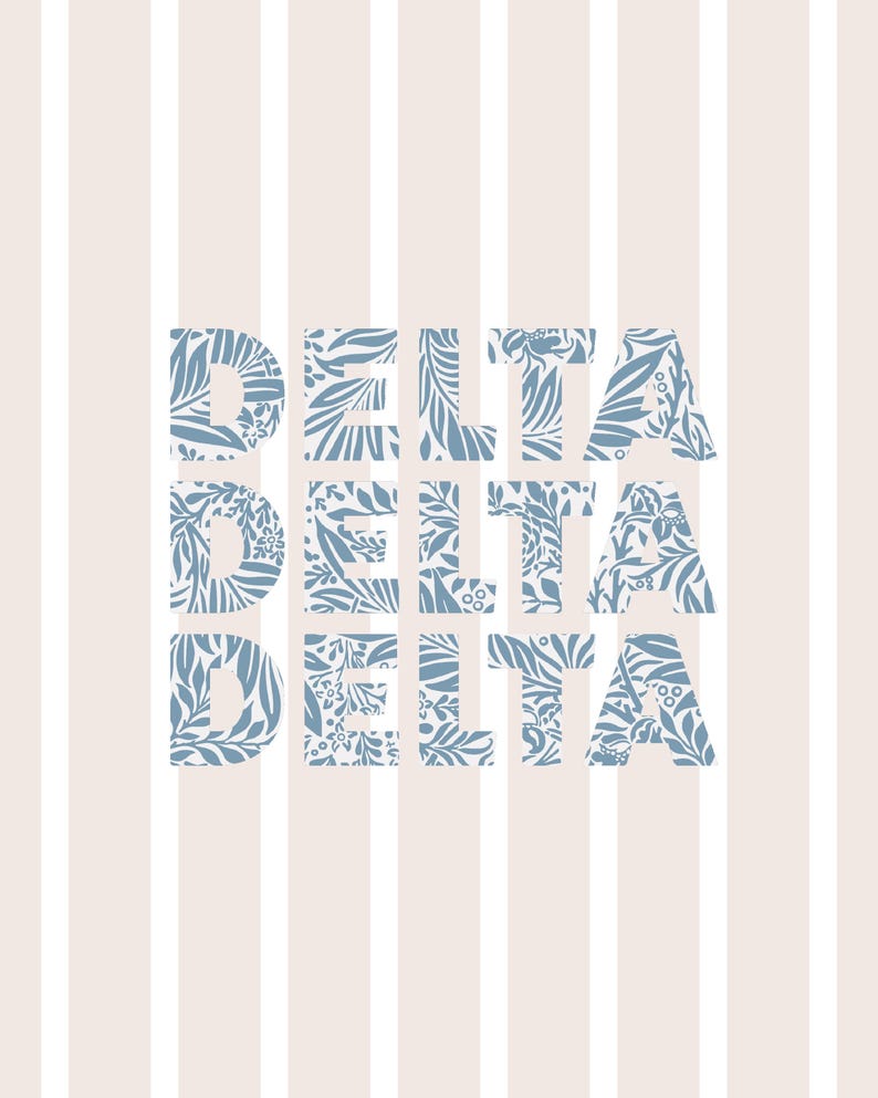 Delta Delta Delta Art, Sorority Wall Art, Tri Delt Print, DDD Wall Art ...