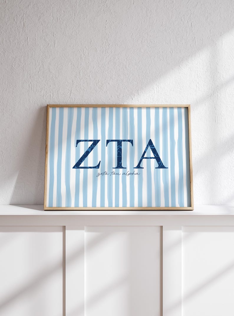 Zeta Tau Alpha Art, Sorority Wall Art, ZTA Print, Zeta Wall Art ...
