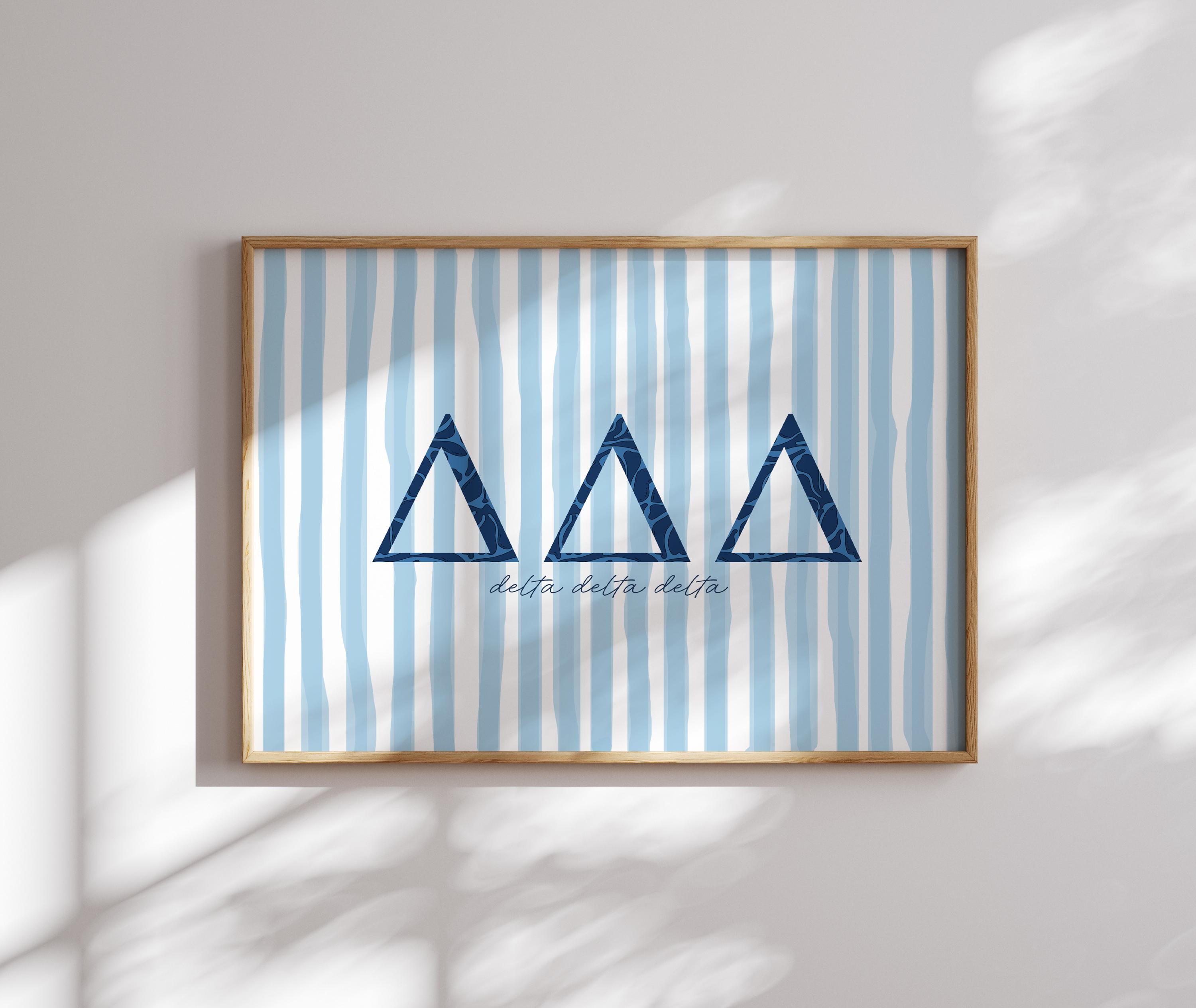 Delta Delta Delta Art, Sorority Wall Art, Tri Delt Print, DDD Wall Art ...