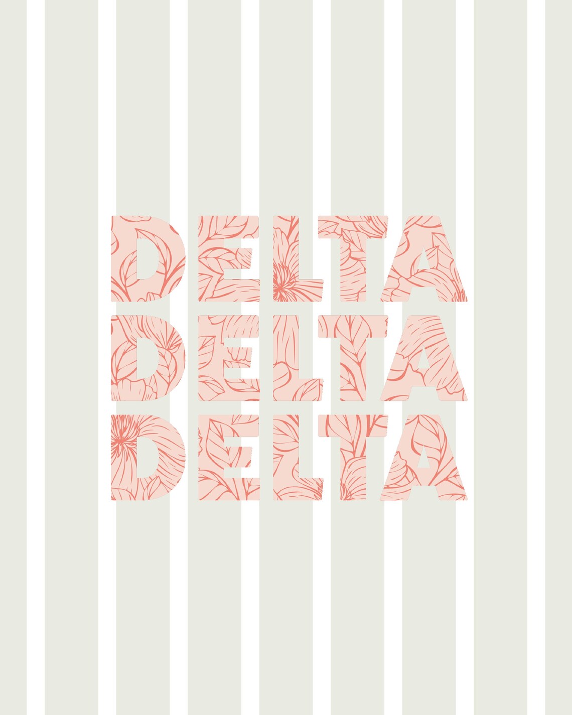 Delta Delta Delta Art, Sorority Wall Art, Tri Delt Print, DDD Wall Art ...