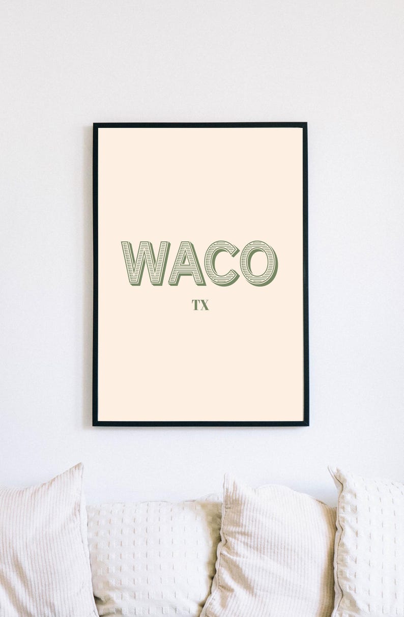 Waco Print, College Wall Art, Baylor Print, Waco Wall Art, Dorm Decor ...